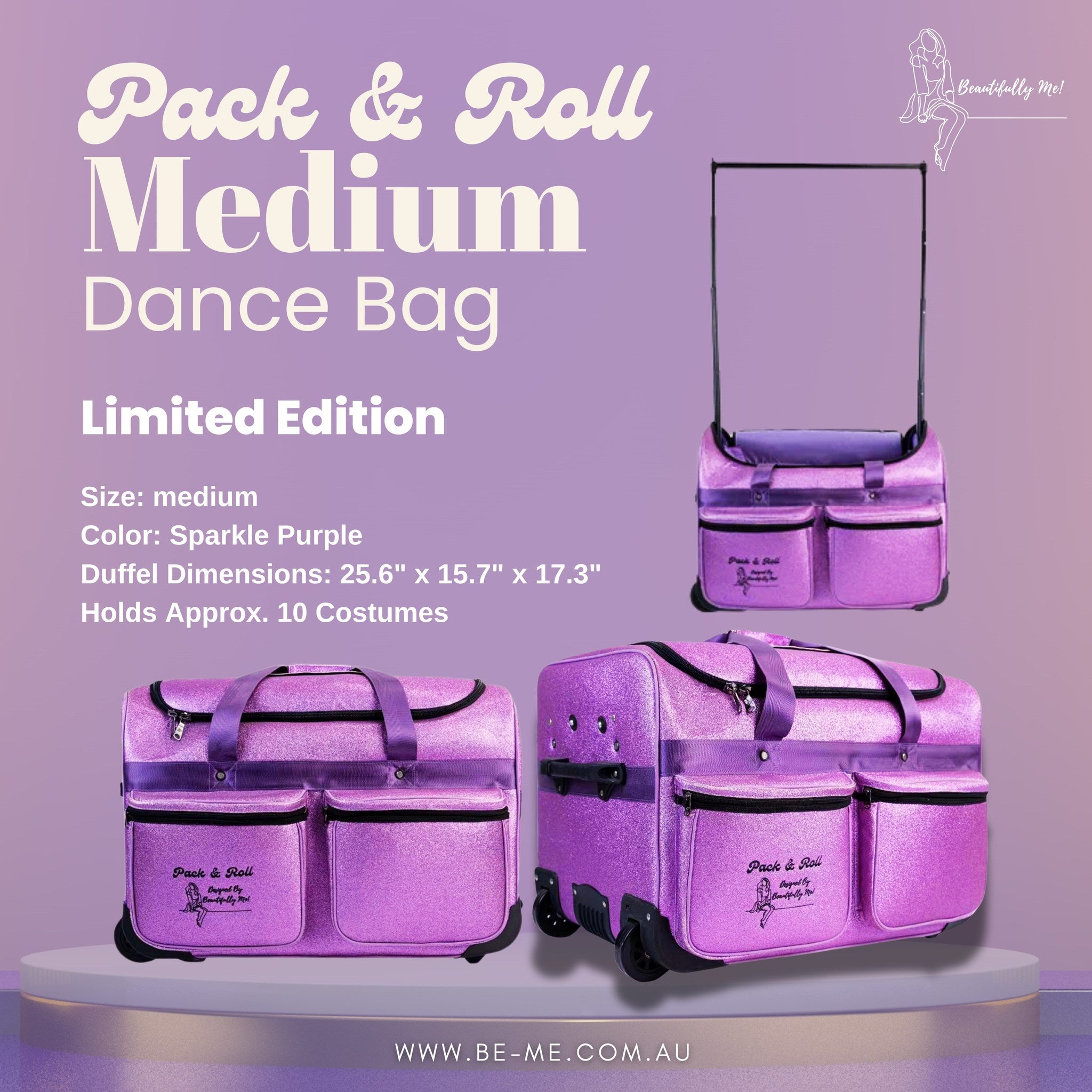 Medium Purple Pack & Roll Dance Bags – Beautifully Me
